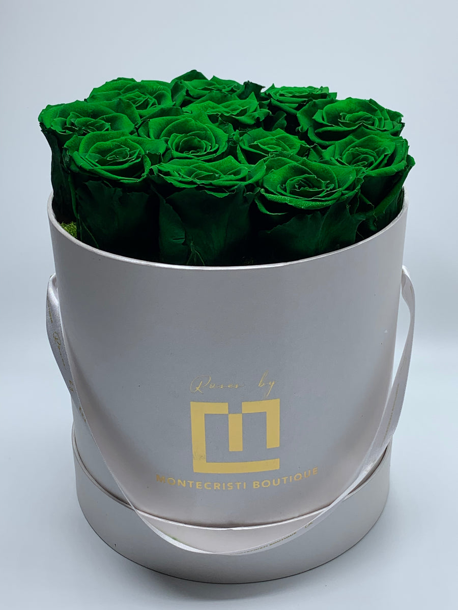 Dozen Everlasting Preserved Emerald Green Roses – MCROSES.COM